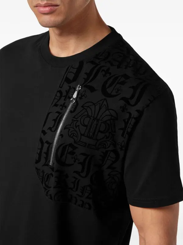 Philipp Plein Logo-panel Zip-detail T-shirt