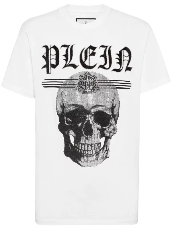 Philipp Plein Skull Crystal-embellished T-shirt - White