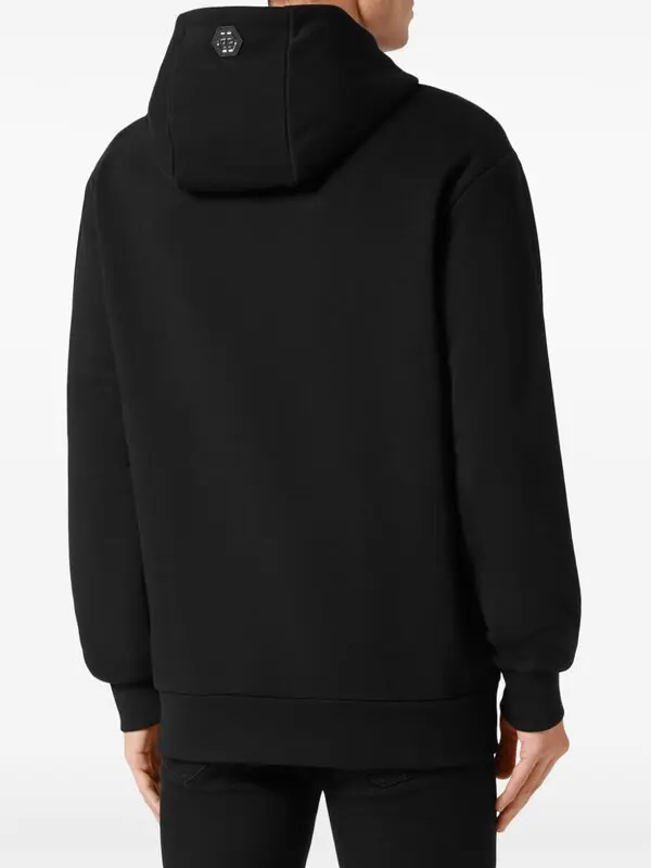 Philipp Plein Skull-print Rhinestone-embellished Hoodie - Black