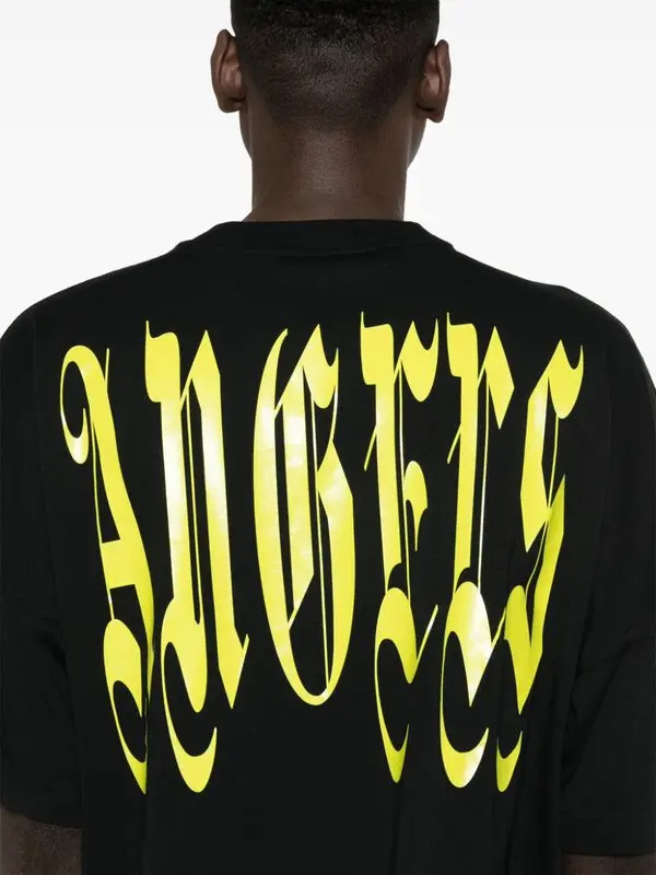 Palm Angels Gothic Logo-print T-shirt - Black