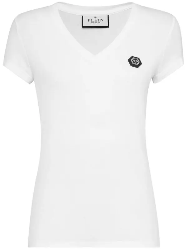 Philipp Plein Logo Appliquéd T-shirt