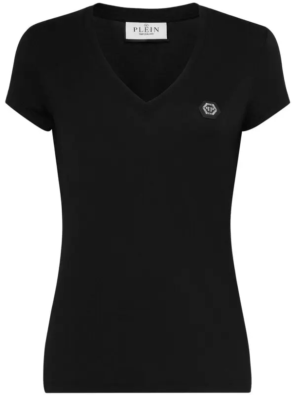 Philipp Plein Logo Appliquéd T-shirt