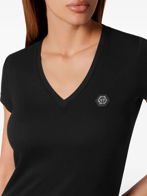 Philipp Plein Logo Appliquéd T-shirt