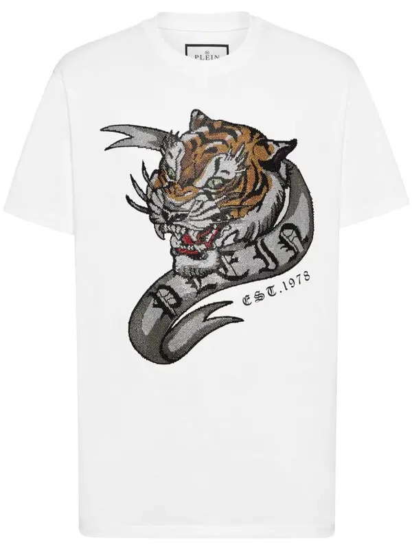 Philipp Plein Tattoo-print Cotton T-shirt - White