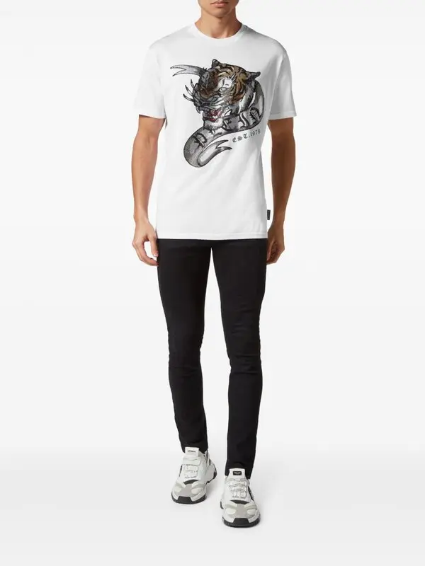 Philipp Plein Tattoo-print Cotton T-shirt - White