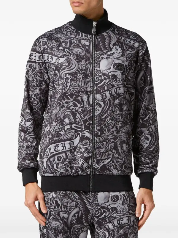 Philipp Plein Tattoo All Over-print Tracksuit Set