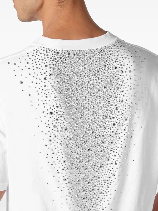 Philipp Plein Crystal-embellished Cotton T-shirt - White