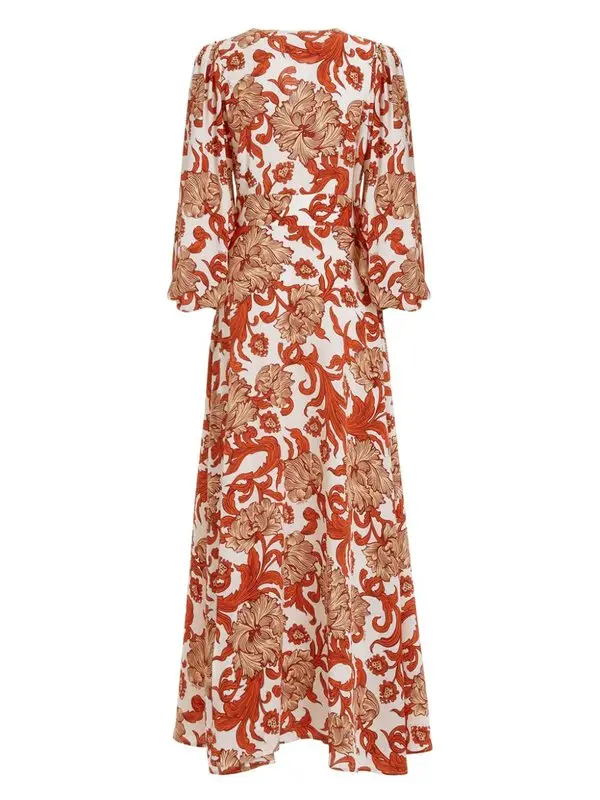 La DoubleJ Camerino Abstract-pattern Silk Dress - Red