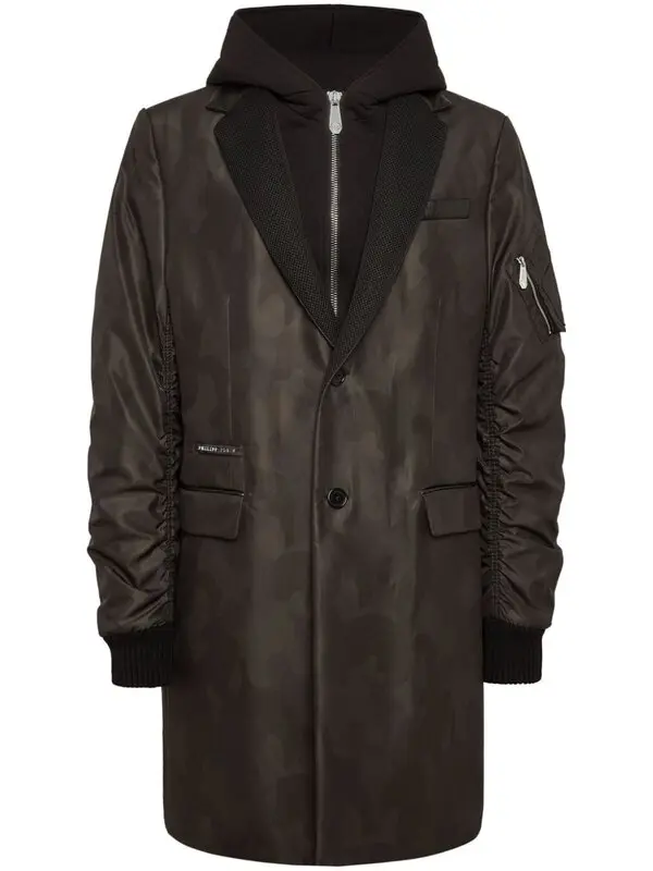 Philipp Plein Layered Camouflage-patterned Coat