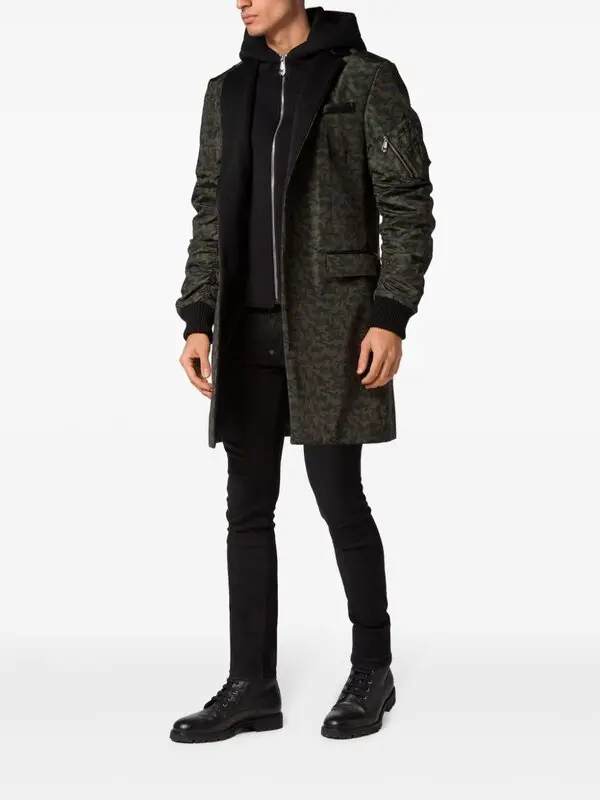 Philipp Plein Layered Camouflage-pattern Coat