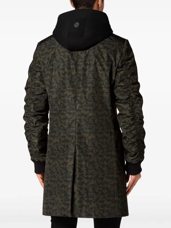 Philipp Plein Layered Camouflage-pattern Coat