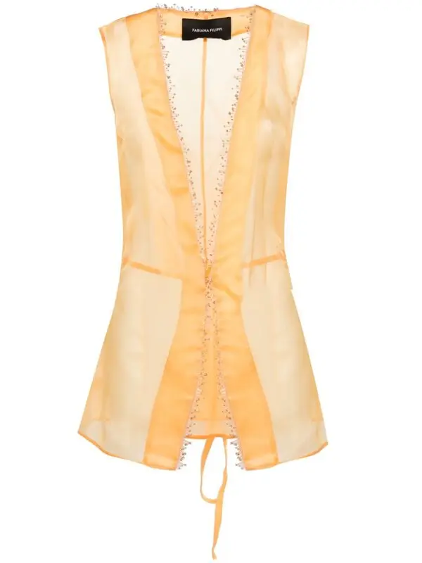 Fabiana Filippi Bead-detailed Sheer Top