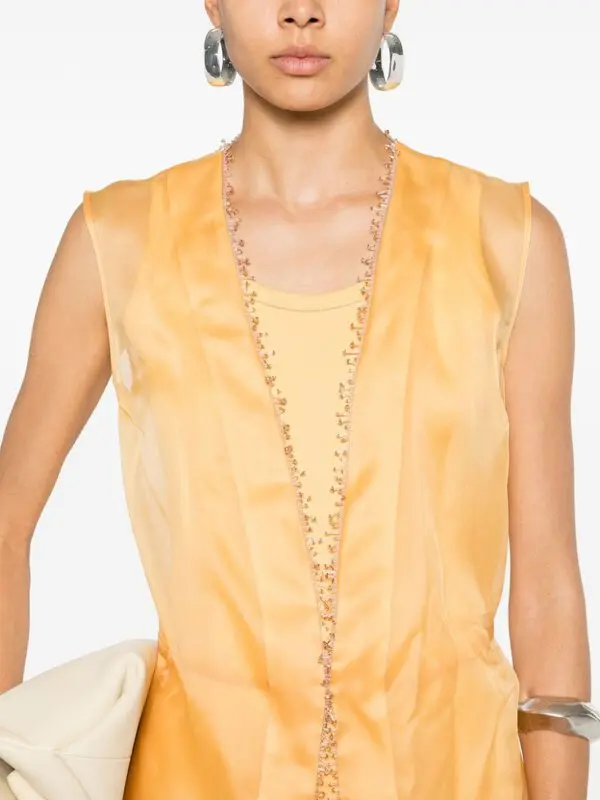 Fabiana Filippi Bead-detailed Sheer Top