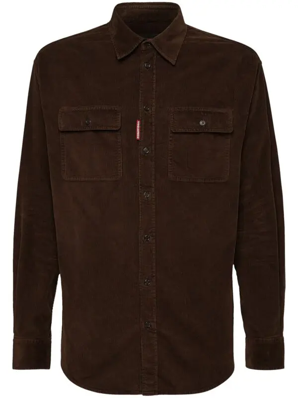Dsquared2 Long-sleeve Corduroy Shirt - Brown