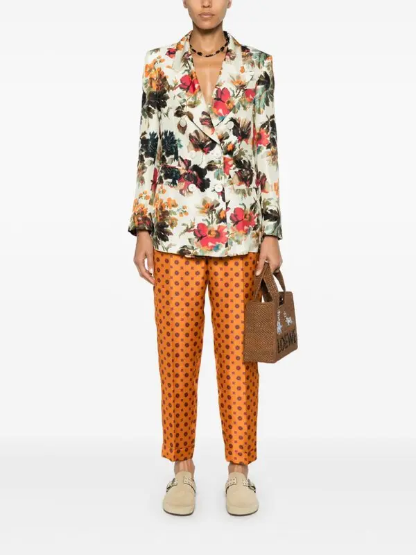 Alberto Biani Geometric-print Tapered Trousers