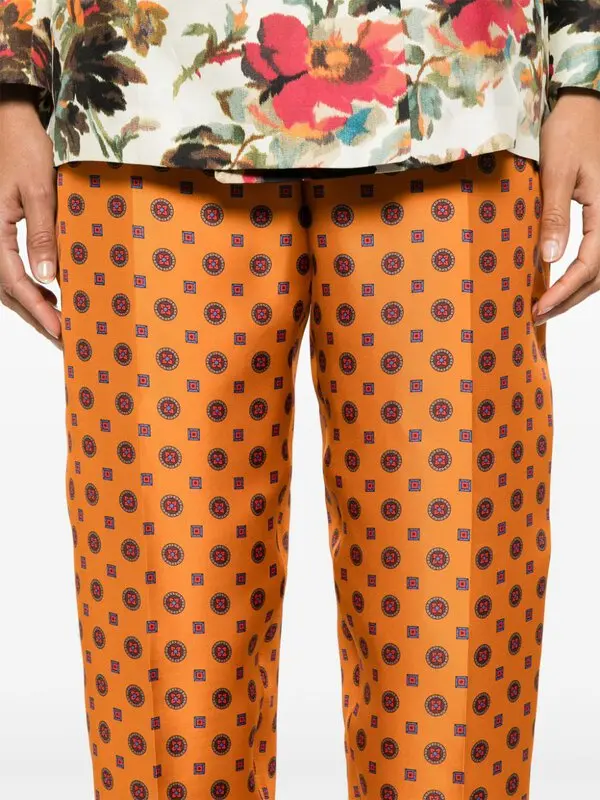 Alberto Biani Geometric-print Tapered Trousers