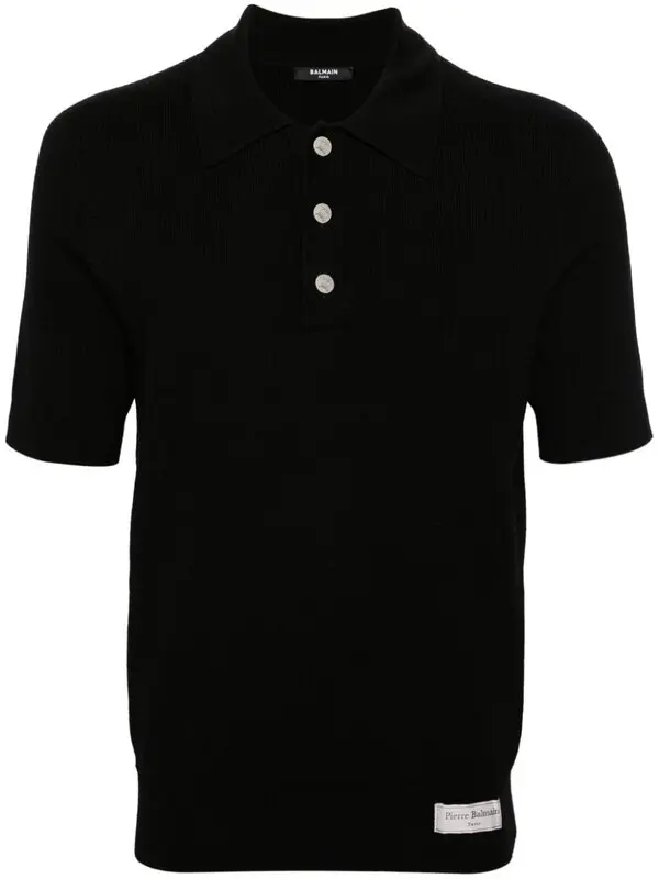 Balmain Short-sleeve Merino Polo Shirt