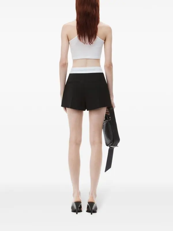 Alexander Wang Logo-waistband Pleated Shorts