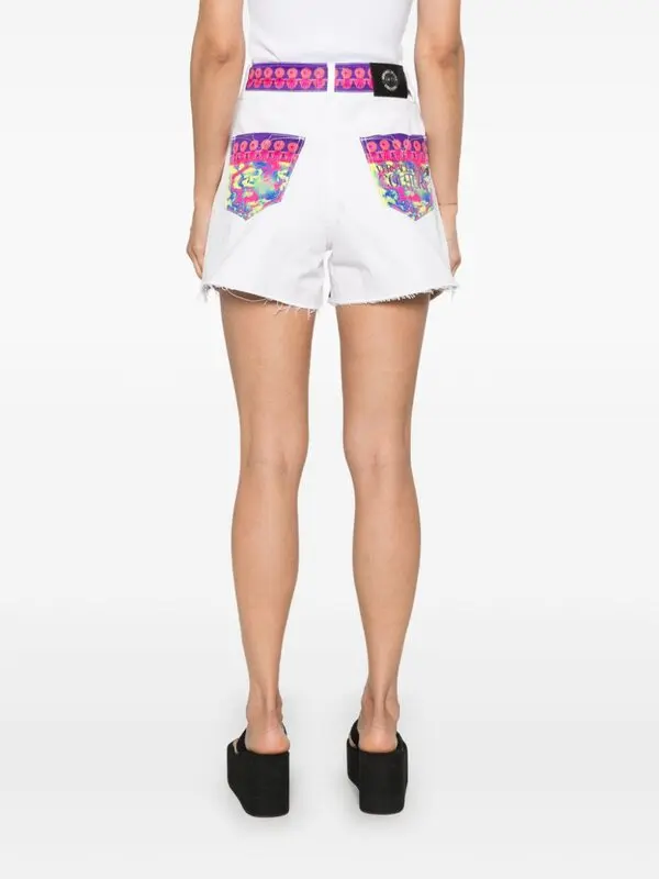 Versace Logo-patch Denim Shorts