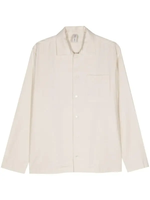 ANOTHER ASPECT Cutaway-collar Raw-silk Shirt