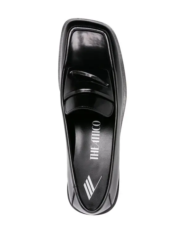 Attico Amanda Leather Loafers - Black