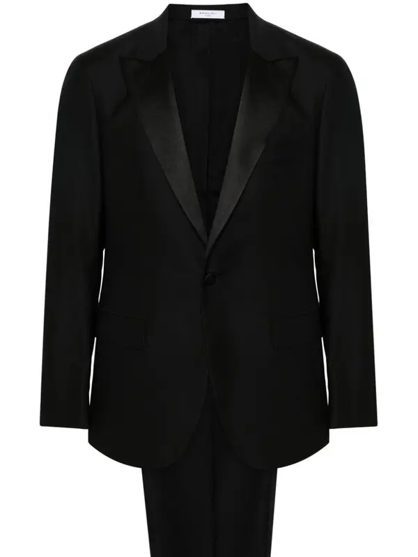 Boglioli Interlock-twill Virgin-wool Suit - Black