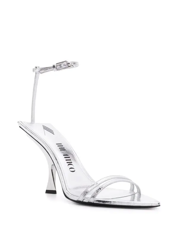 Attico Ester 95mm Leather Sandals - Silver