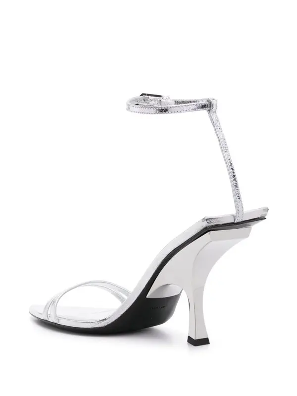 Attico Ester 95mm Leather Sandals - Silver