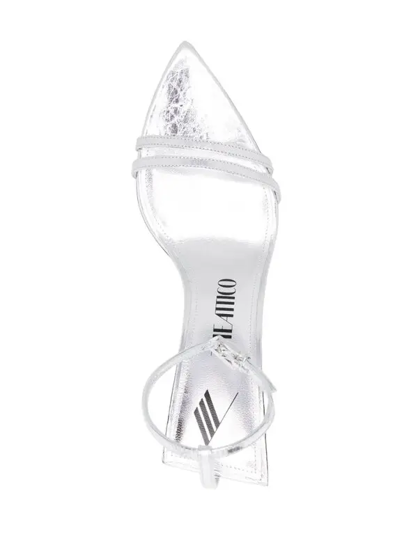 Attico Ester 95mm Leather Sandals - Silver