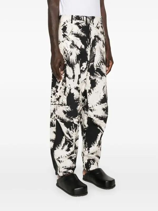 LANEUS Printed Cotton Trousers