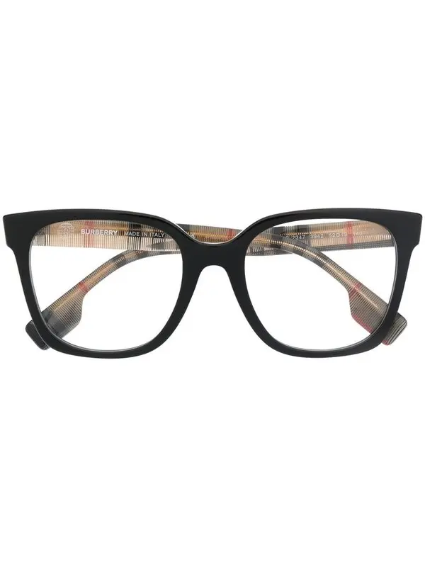 Burberry Vintage Check Square-frame Glasses - Black