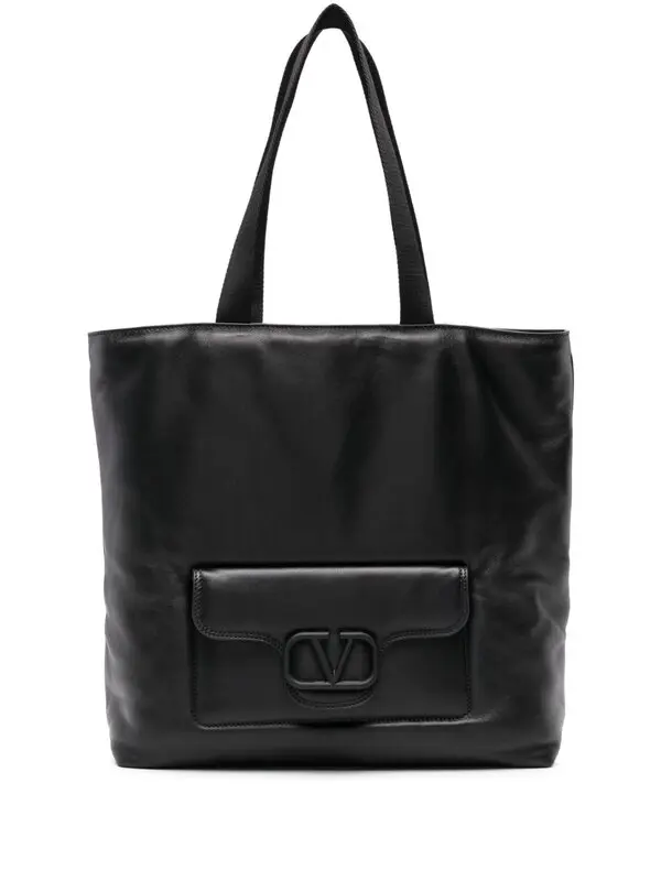 Valentino Garavani Noir Vlogo Signature Tote Bag - Black