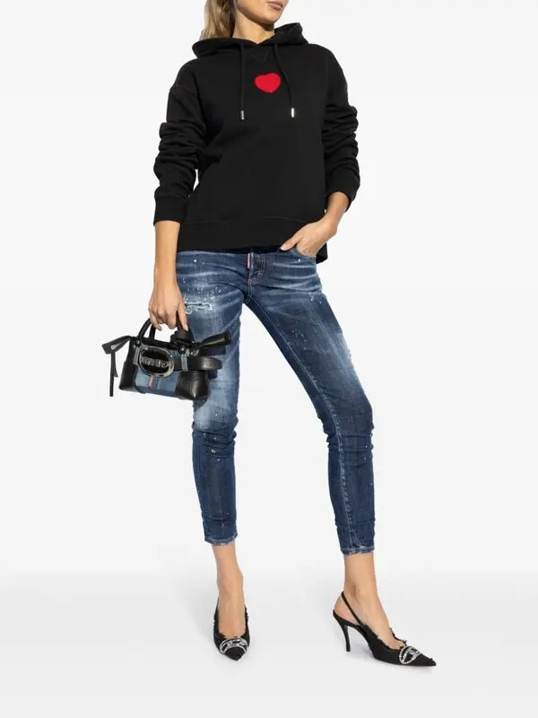 Dsquared2 Heart-patch Cotton Hoodie
