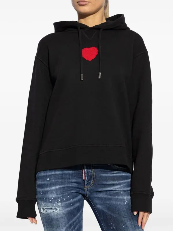 Dsquared2 Heart-patch Cotton Hoodie