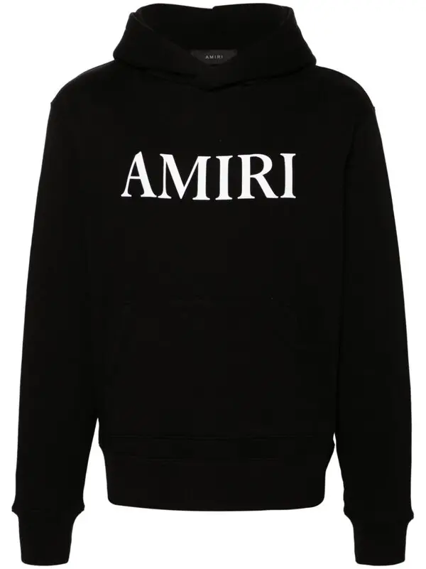 Amiri Logo-lettering Cotton Hoodie - Black