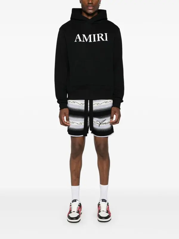 Amiri Logo-lettering Cotton Hoodie - Black