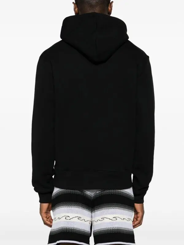 Amiri Logo-lettering Cotton Hoodie - Black