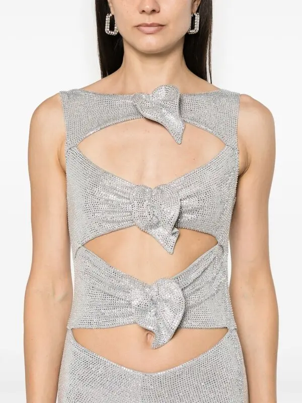 giuseppe di morabito silver dress Silver crystal bustier long dress