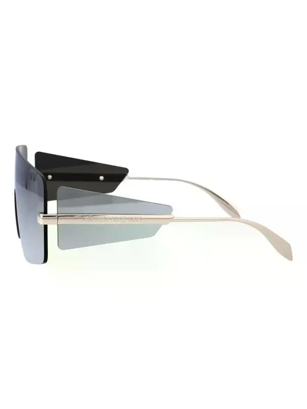 Alexander McQueen Mirrored Shield Sunglasses - Silver