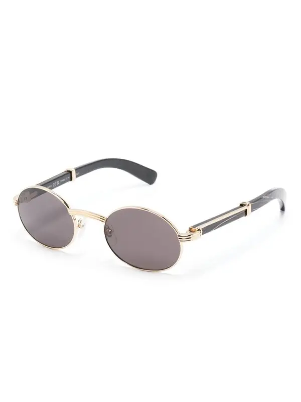 Cartier Giverny Oval-frame Sunglasses - Black