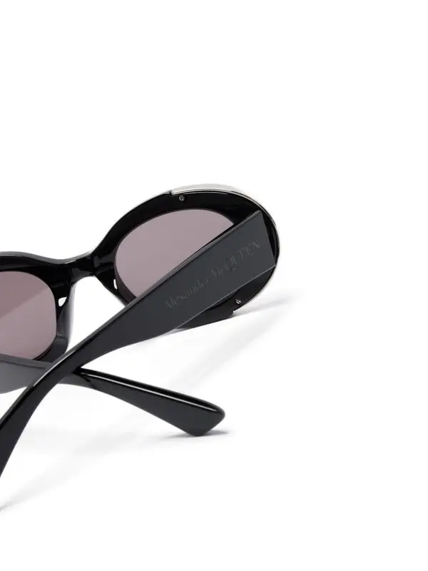 Alexander McQueen Oval Frame Sunglasses - Black