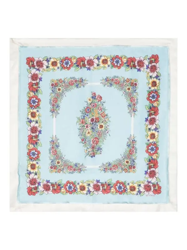 Etro Floral-print Silk Scarf - Blue