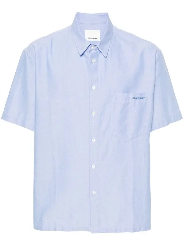 MARANT Iggy Logo-embroidered Shirt - Blue