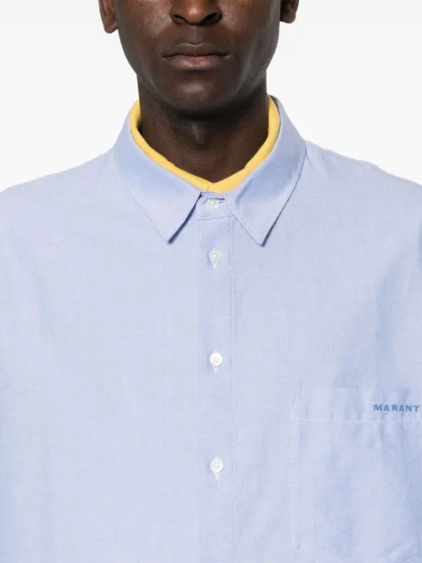 MARANT Iggy Logo-embroidered Shirt - Blue