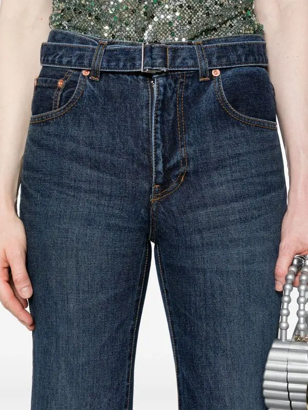 Sacai Belted Flared Jeans - Blue