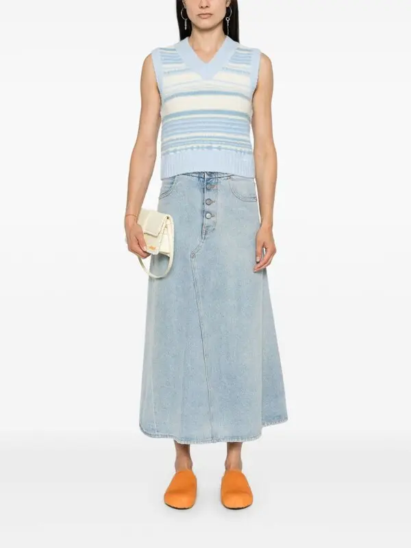 GANNI Stripped Knitted Top
