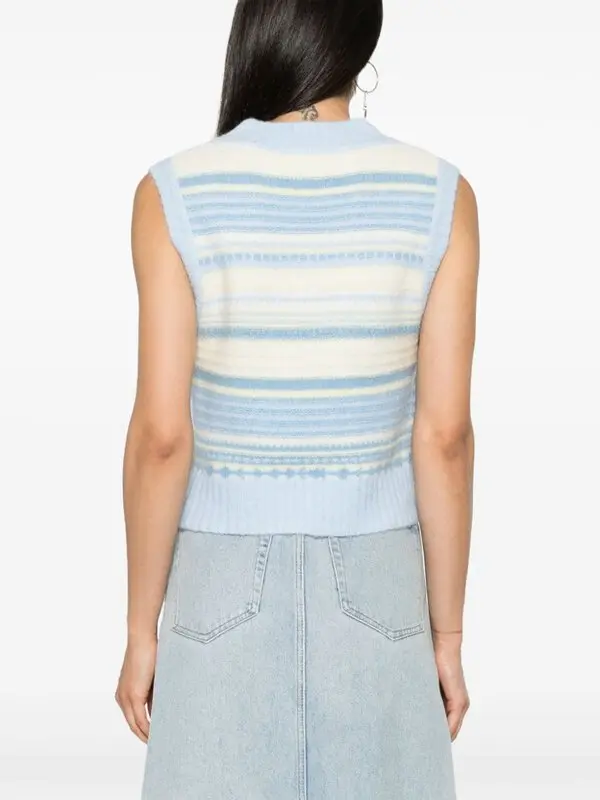 GANNI Stripped Knitted Top