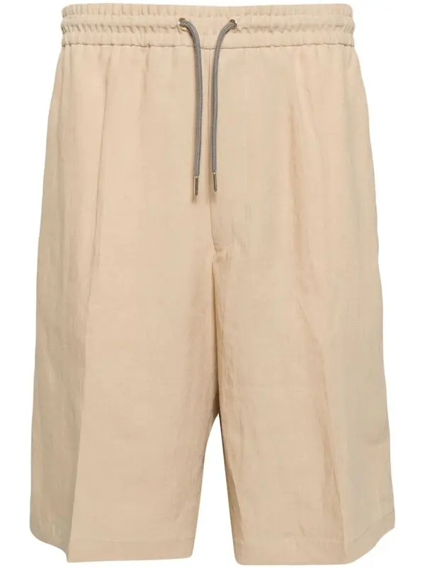 Paul Smith Drawstring-waist Linen Shorts - Brown