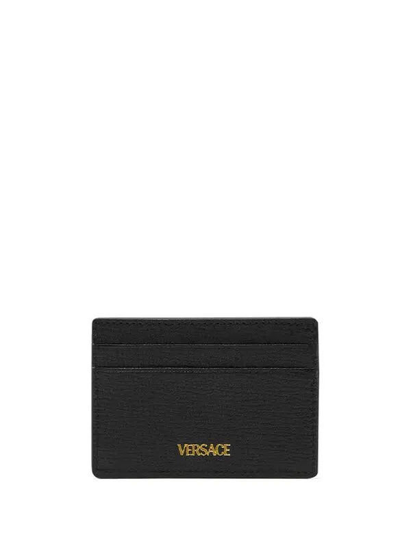 Versace Medusa Biggie Leather Card Holder - Black