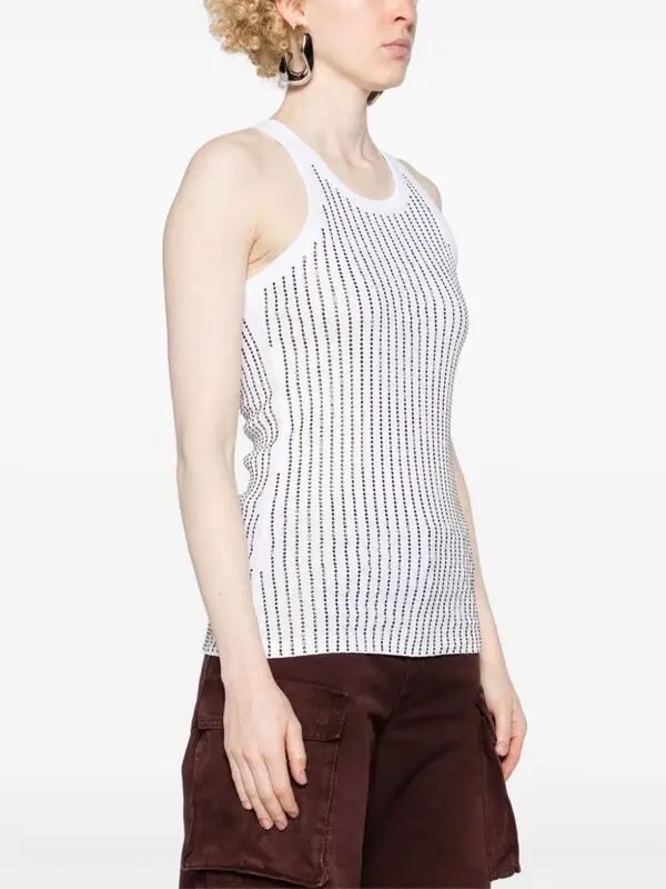 Attico Crystal-embellished Tank Top - White
